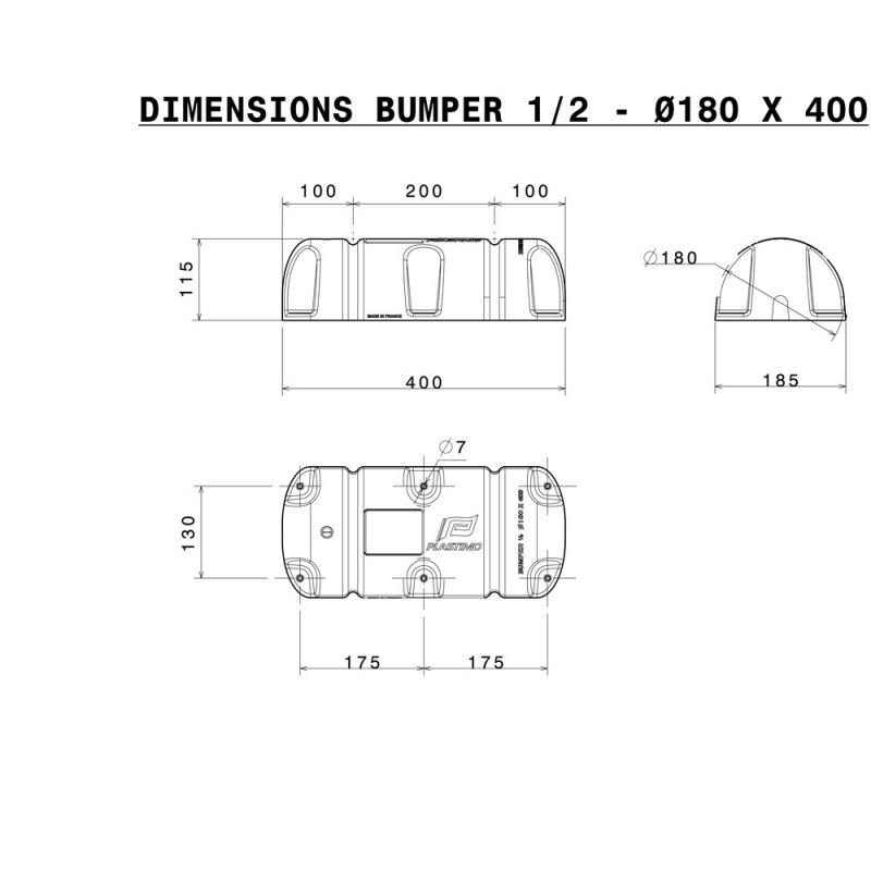 Bumper® 1/2 standard - 2 dimensions - 39358 PLASTIMO