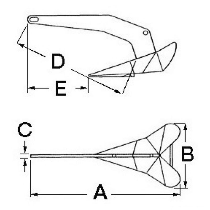 Ancre Delta inox - 20 kg